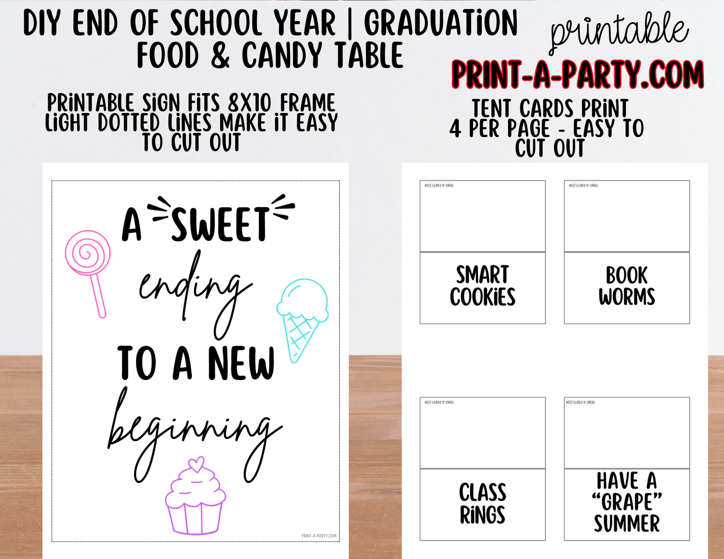 End of School Year Candy Table Printable | Graduation Party Sign & Tre ...
