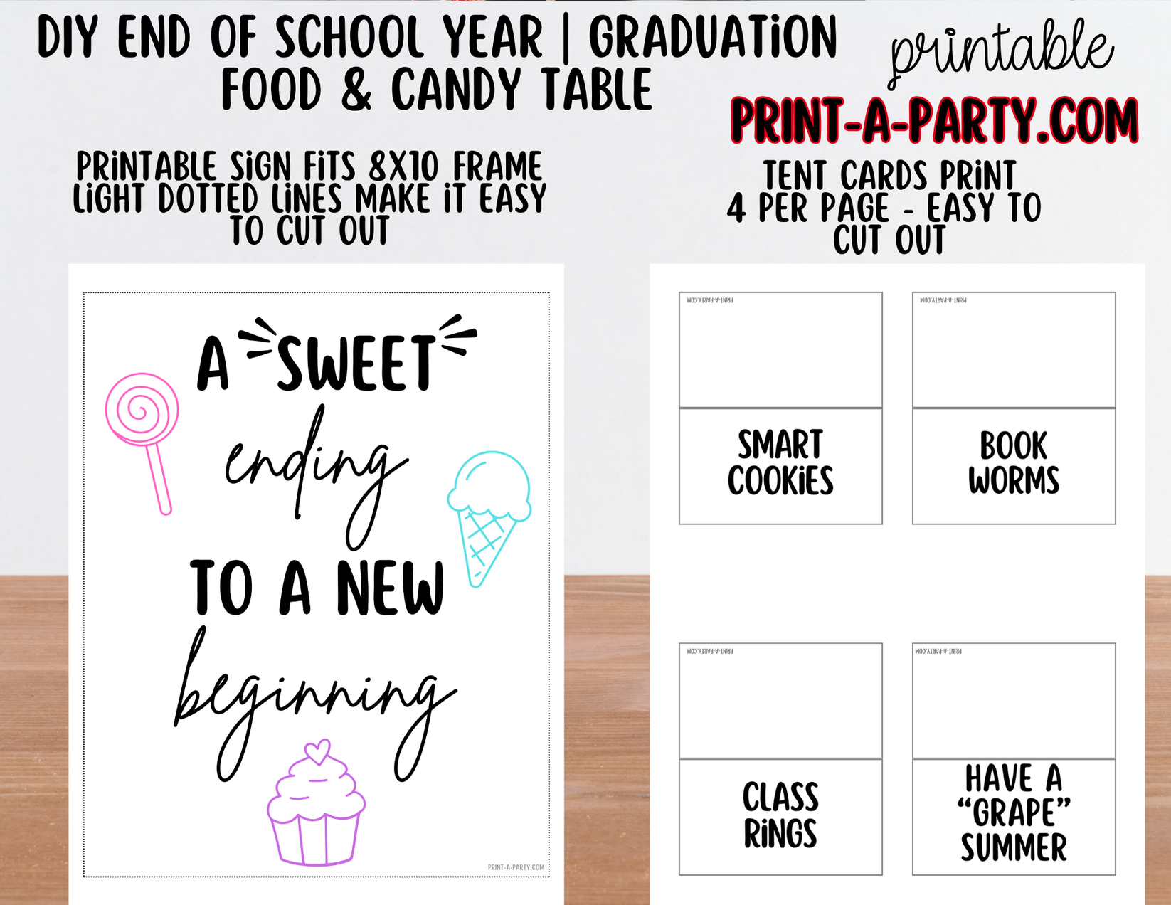 End of School Year Candy Table Printable | Graduation Party Sign & Tre ...