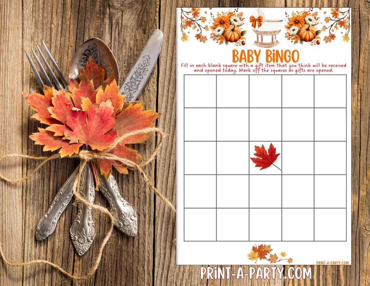 Fall Baby Shower Games | Fall Florals Baby Shower | Orange Themed Baby ...