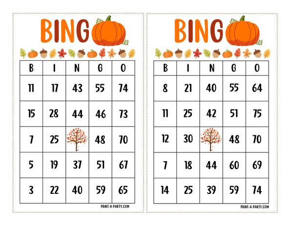 BINGO: Fall Bingo Game Printable – Pumpkin Autumn-Themed Activity for ...