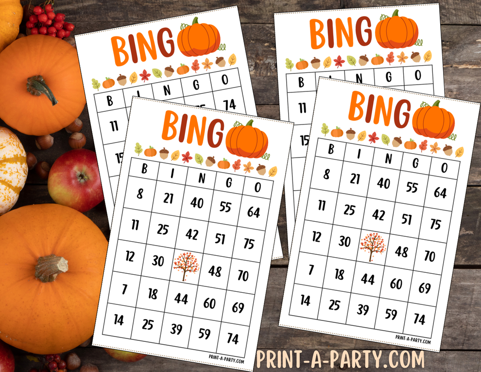BINGO: Fall Bingo Game Printable – Pumpkin Autumn-Themed Activity for ...