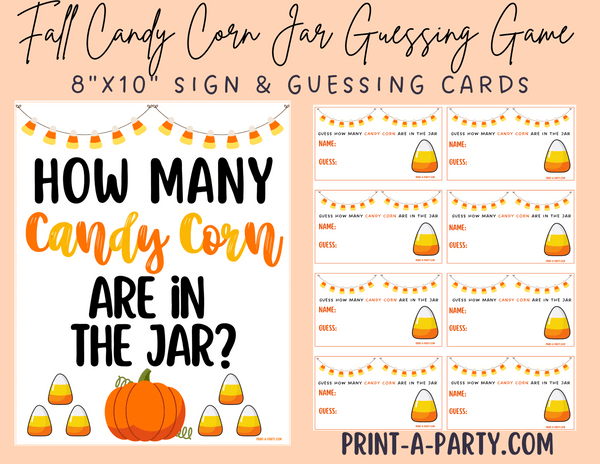 Printable FALL CANDY CORN Candy Jar Guessing Game | How many candy corn ...