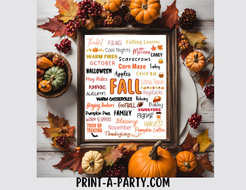 Printable Quote Fall Word Collage Wall Art (8x10) - Instant Fall Decor ...