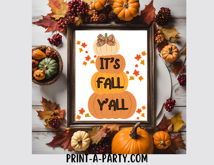 Printable It's Fall Y'all Quote - Instant Home Decor for Fall – PrintAParty