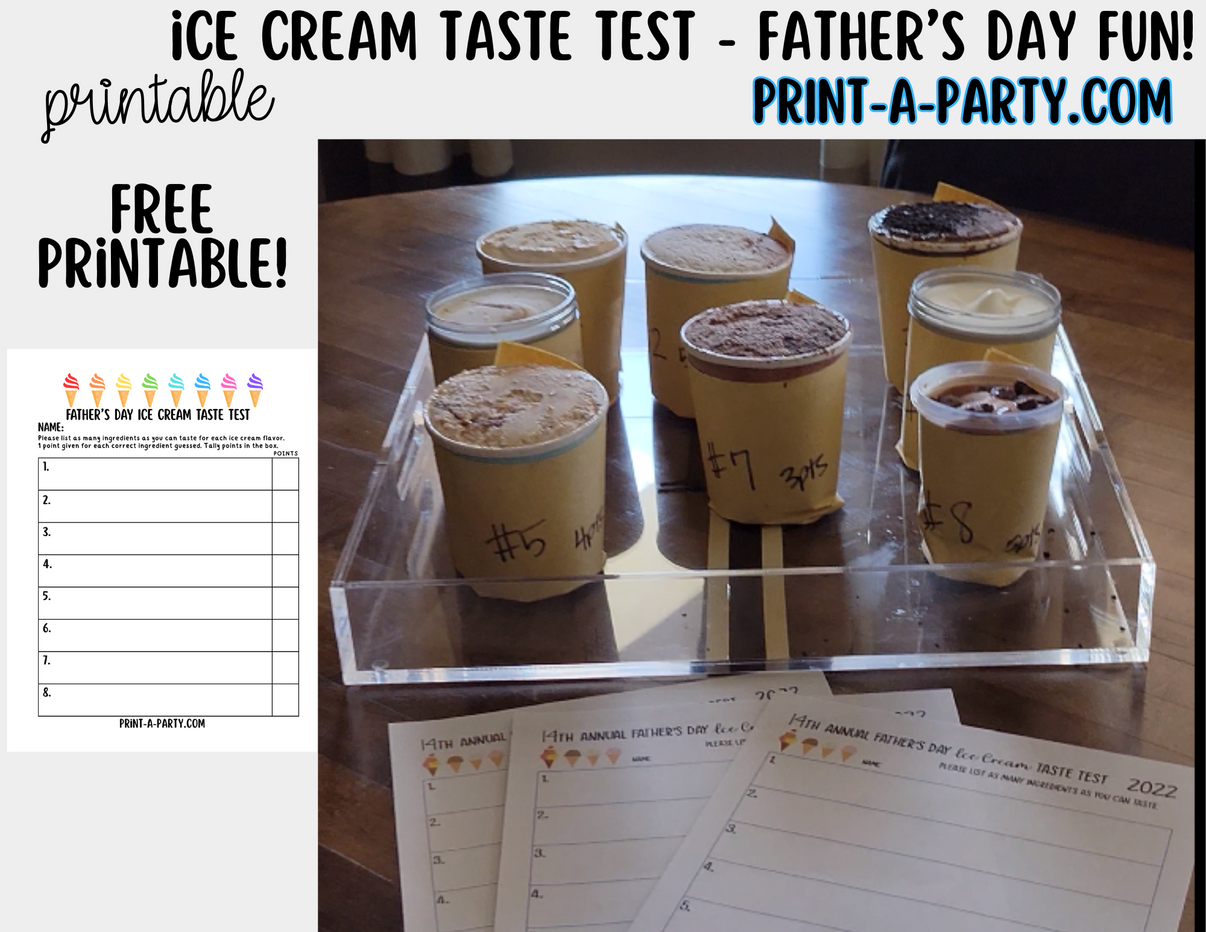 Father's Day Activity - Ice Cream Taste Test Printable - FREE INSTANT ...