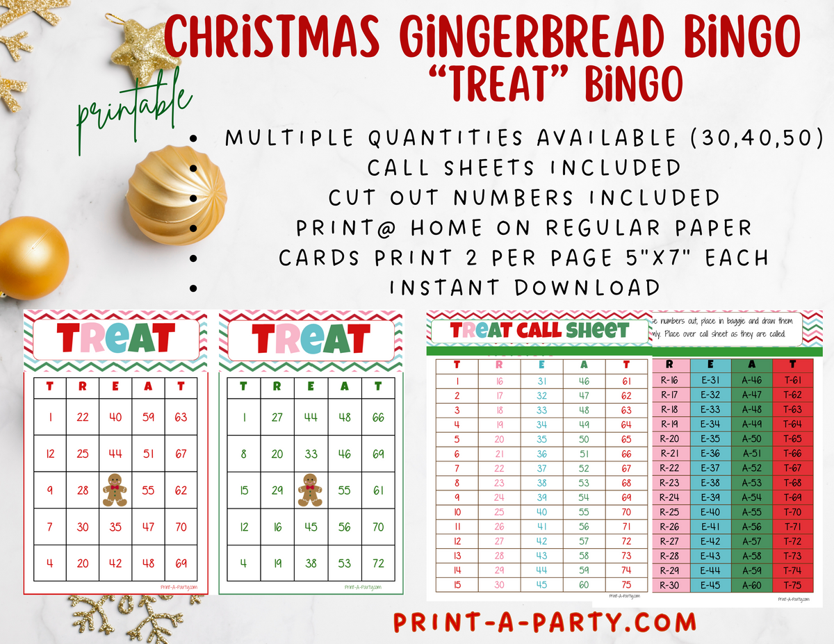 Gingerbread Man Bingo - Different Random Cards - INSTANT DOWNLOAD for ...