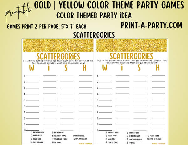 Gold Yellow Party Games | Gold Yellow Party Theme | Gold Yellow Party ...