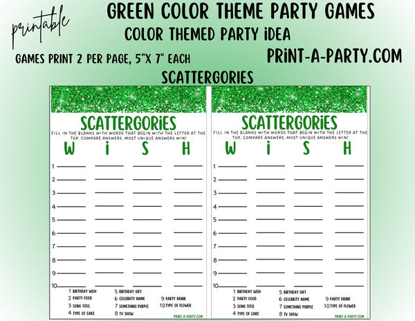 Green Party Games | Green Party Theme | Green Party Ideas | Color Party ...