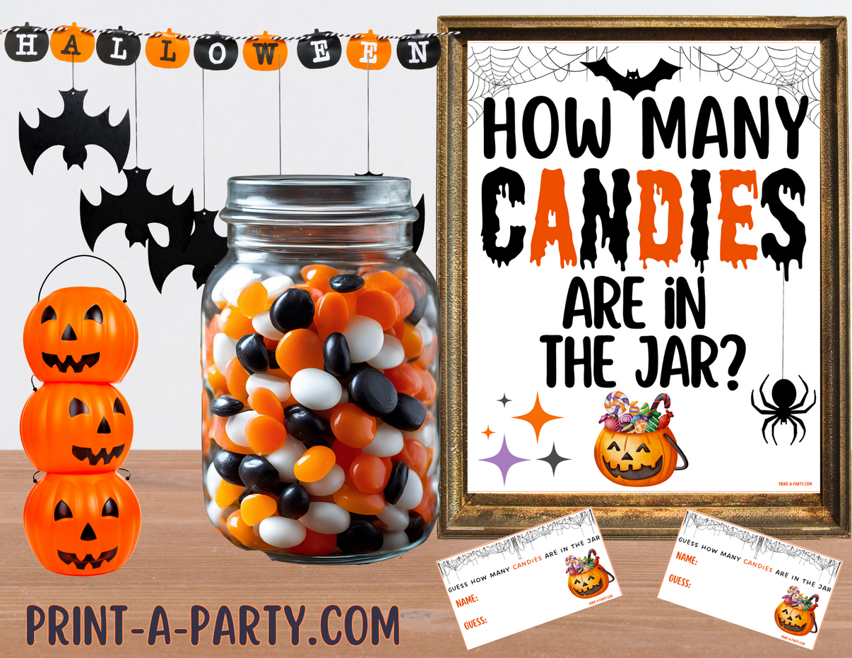 Candy Jar Guessing Game - HALLOWEEN CANDY - Printable Halloween Party ...