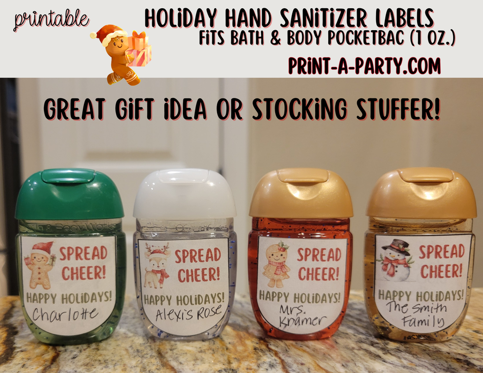 DIY Holiday Hand Sanitizer Labels - Christmas theme – Printable Holida ...