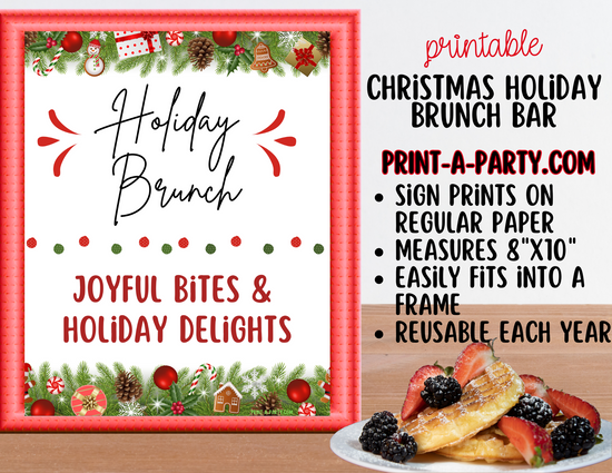 Christmas Brunch Bar Sign & Food Tent Cards | Printable Holiday Breakf ...