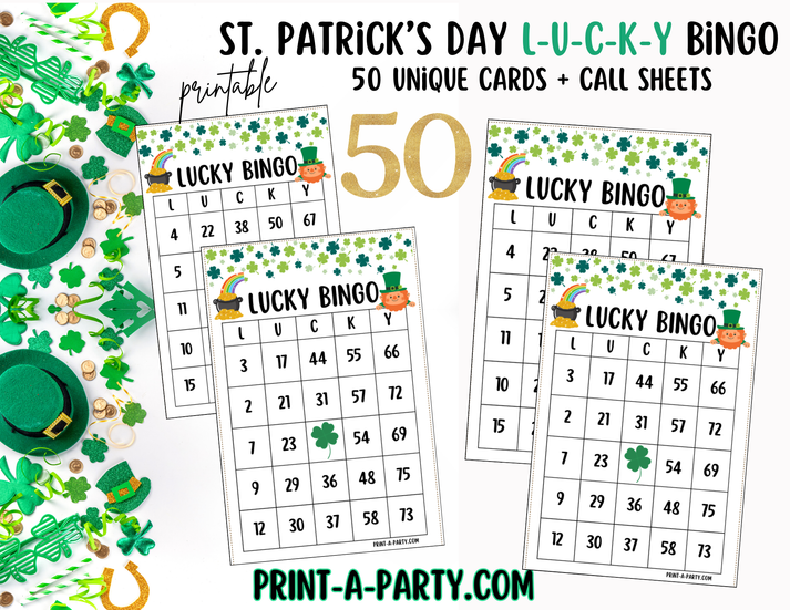 BINGO: St. Patrick's Day L-U-C-K-Y Bingo Printable Holiday Bingo | Cla ...