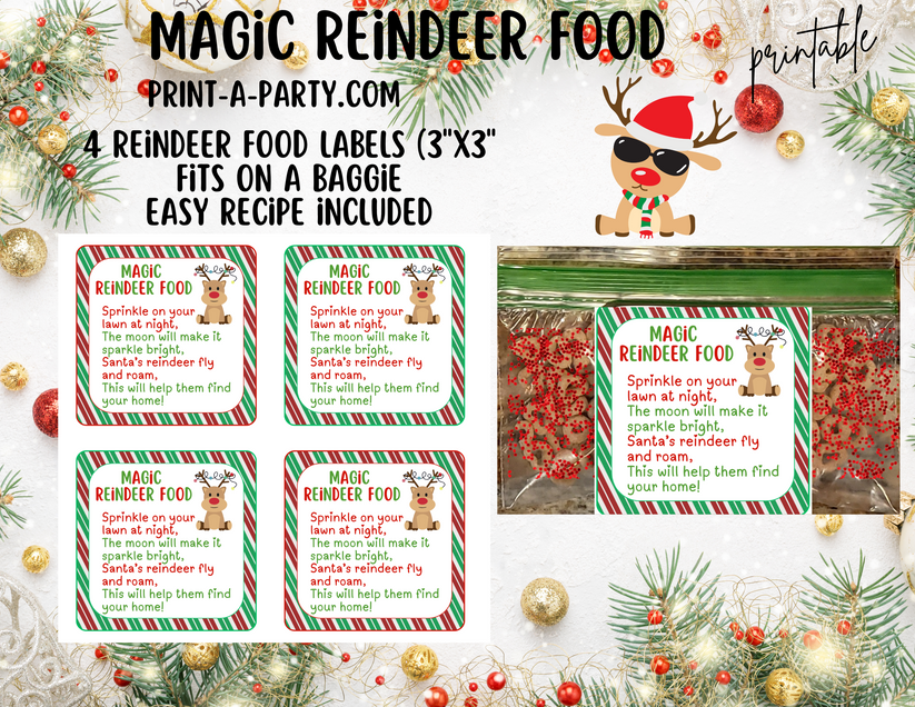 Magic Reindeer Food Kit – Printable Labels, Recipe & Instructions ...