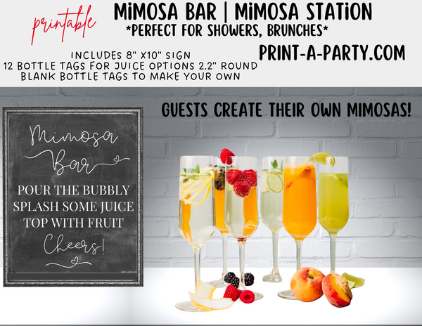 MIMOSA BAR | MIMOSA STATION SETUP Chalkboard Heart | Make Your Own Mim ...