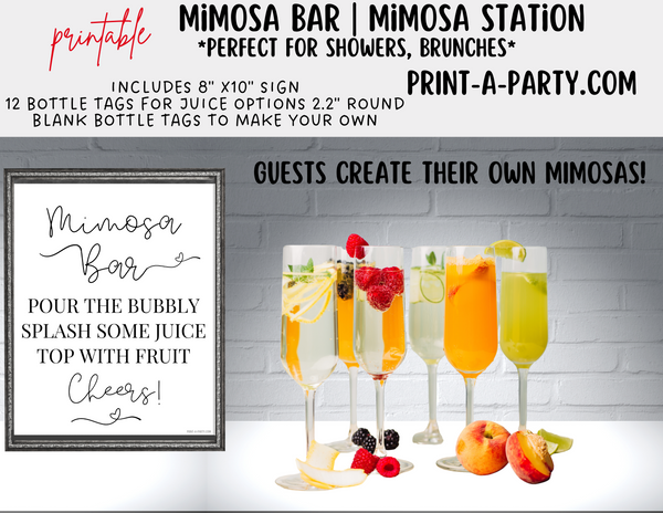 MIMOSA BAR | MIMOSA STATION SETUP White Heart | Make Your Own Mimosas ...