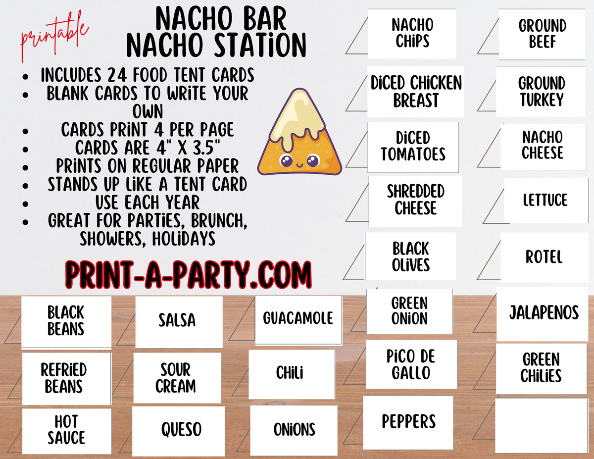 NACHO BAR | NACHO STATION Setup - White | Nacho Bar Sign | Food Statio ...