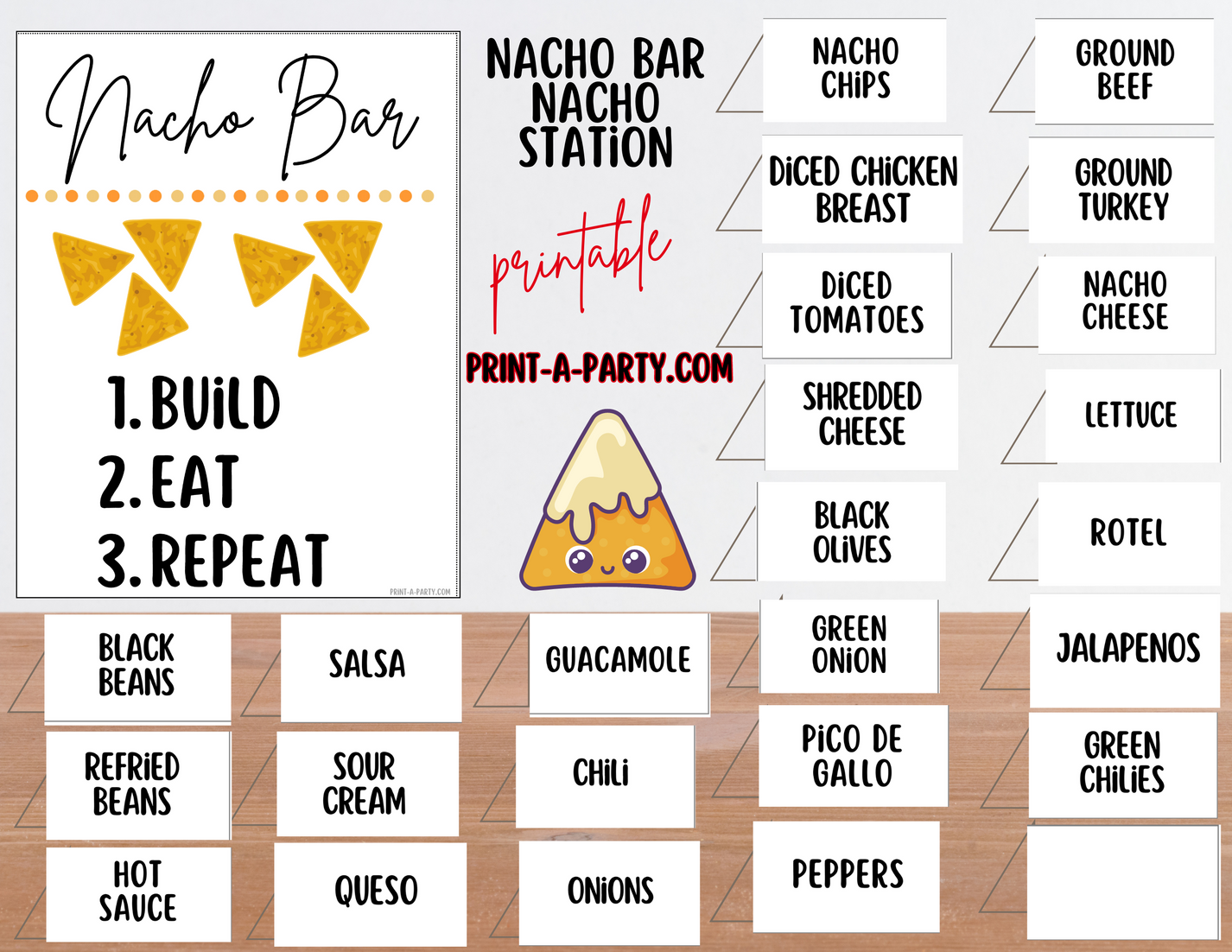 NACHO BAR | NACHO STATION Setup - White | Nacho Bar Sign | Food Statio ...