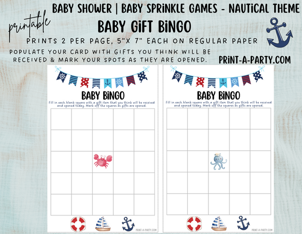 Nautical Baby Shower Games Printable | Nautical Baby Shower Activities ...
