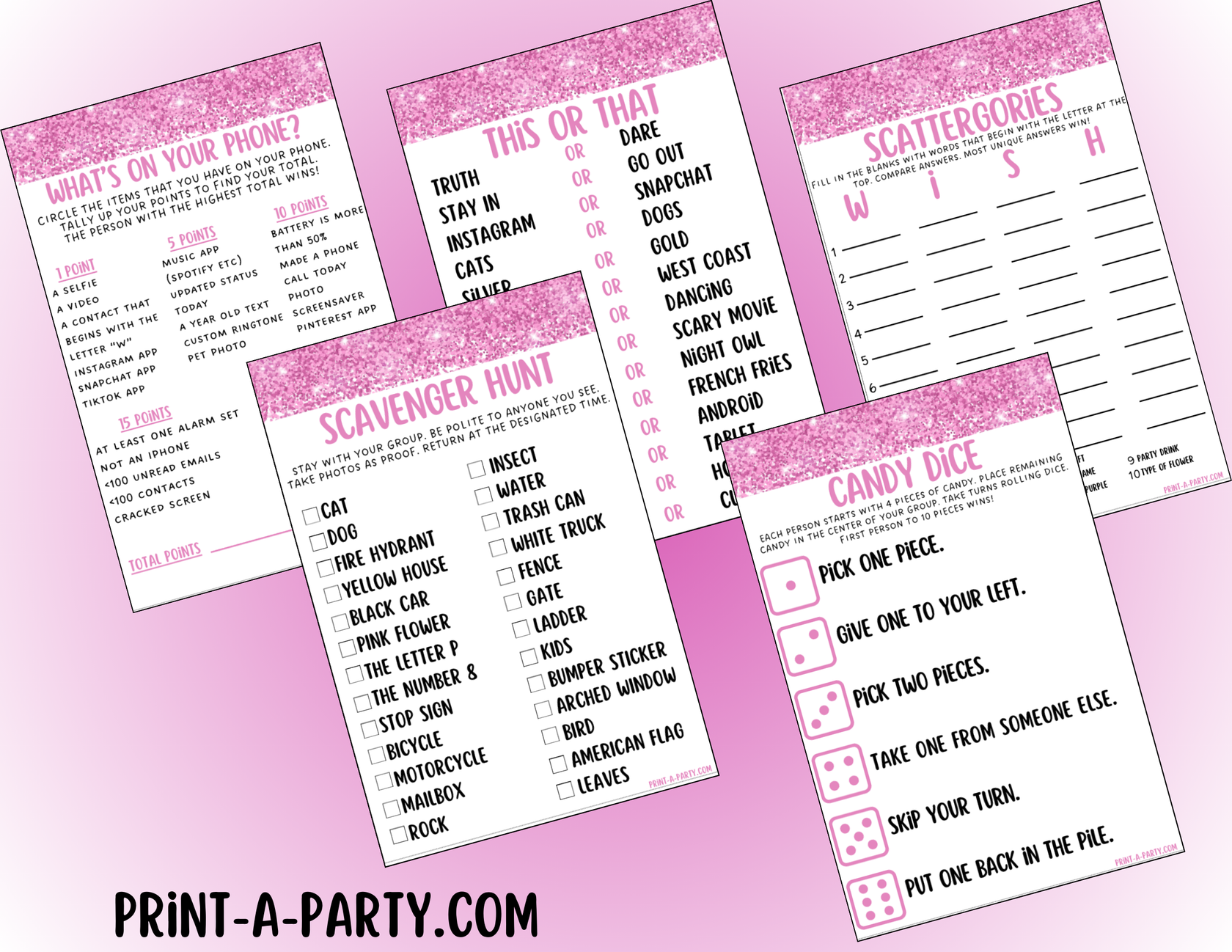 Pink Party Games | Pink Party Theme | Pink Party Ideas | Color Party ...