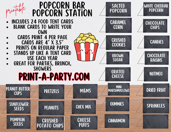 POPCORN BAR | POPCORN STATION Setup - Chalkboard | Popcorn Bar Sign ...