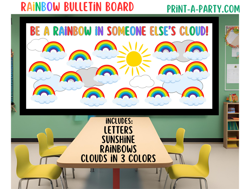 Bulletin Board Printable Display for Classroom - Rainbow theme - Custo ...
