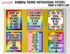 CLASSROOM DECOR | Rainbow-Themed Printable Motivational Posters for Cl ...