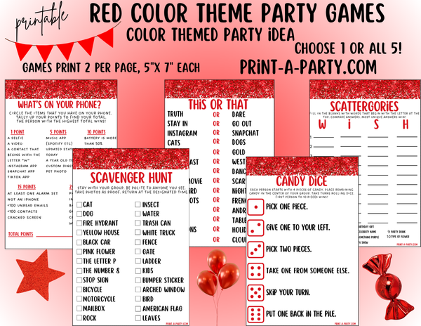 Red Party Games | Red Party Theme | Red Party Ideas | Color Party Games ...