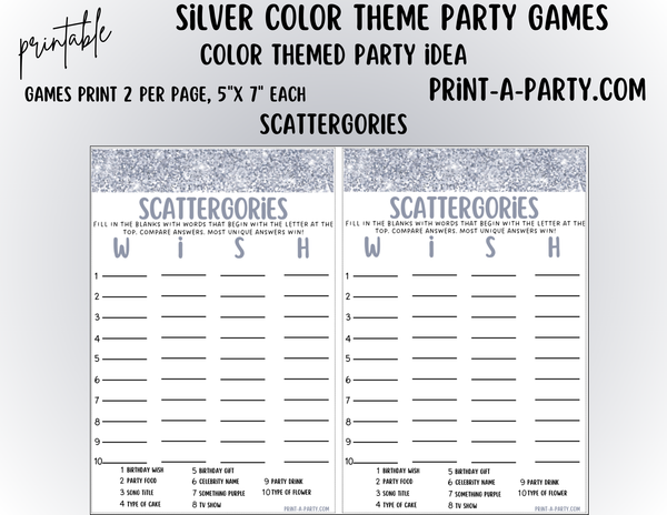 Silver Party Games | Silver Party Theme | Silver Party Ideas | Color ...