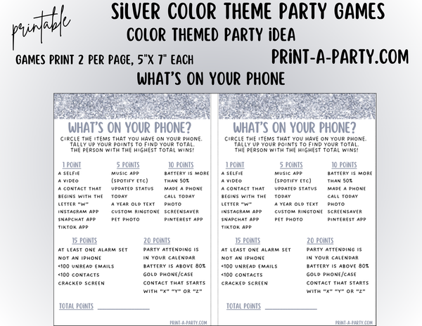 Silver Party Games | Silver Party Theme | Silver Party Ideas | Color ...