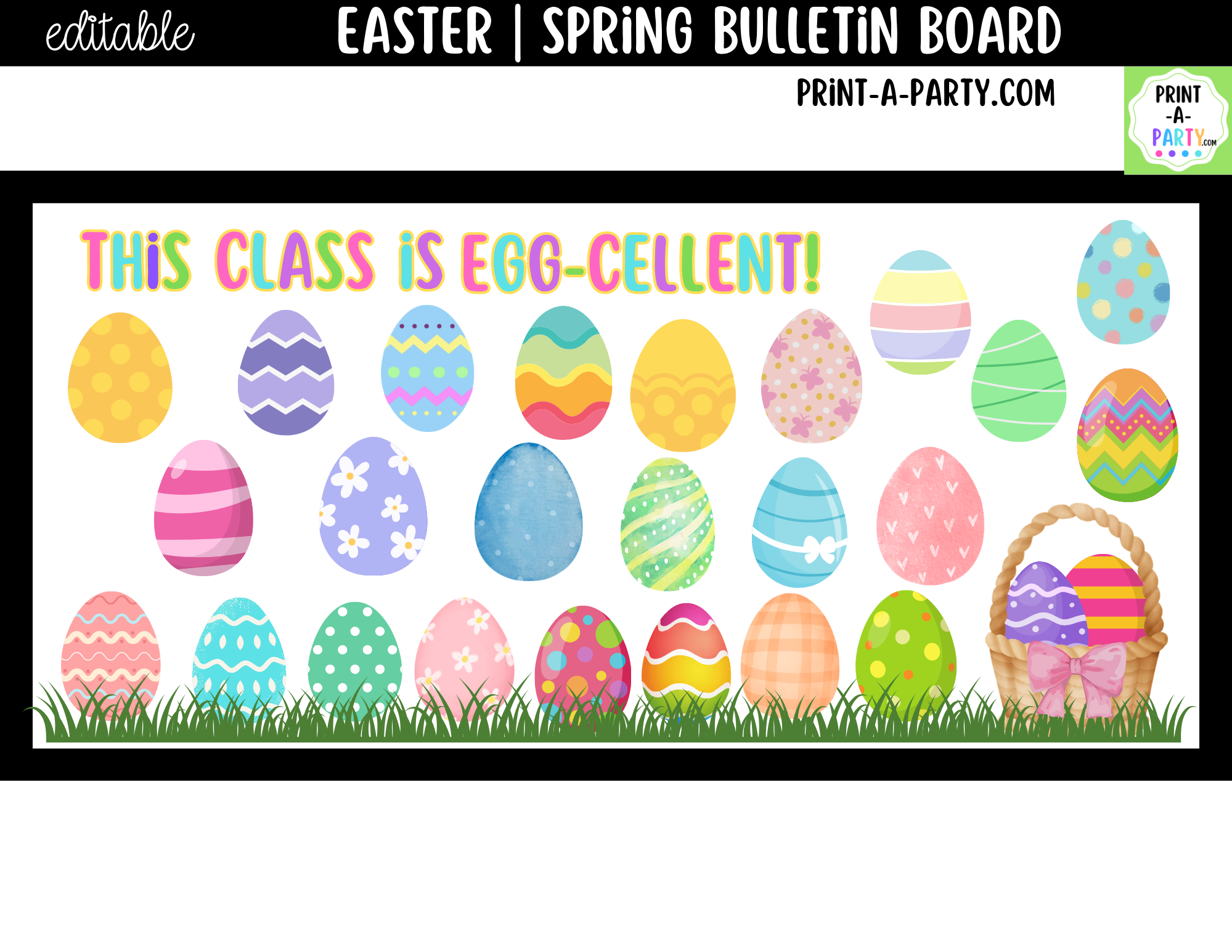 Easter Bulletin Board Kit | Spring Classroom Decor, Printable Classroo ...