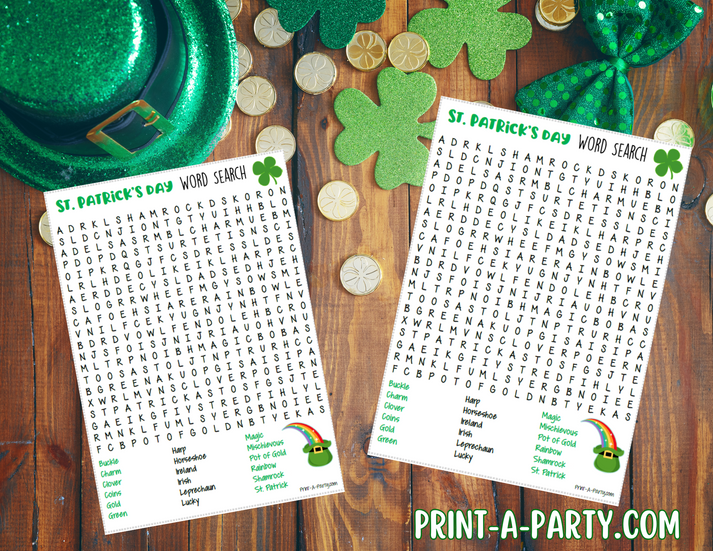 Printable St. Patrick's Day Word Search Game with Answer Key | St ...