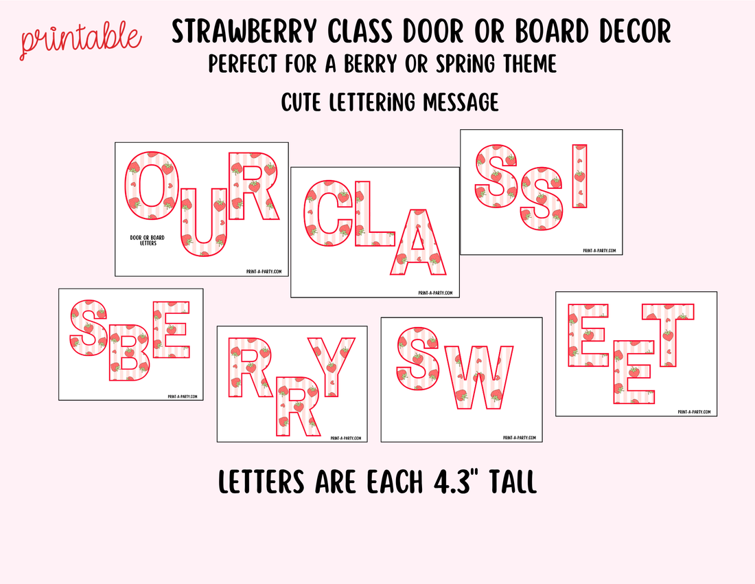 CLASSROOM DECOR | Strawberry-Themed Door Decoration Bulletin Board Dec ...