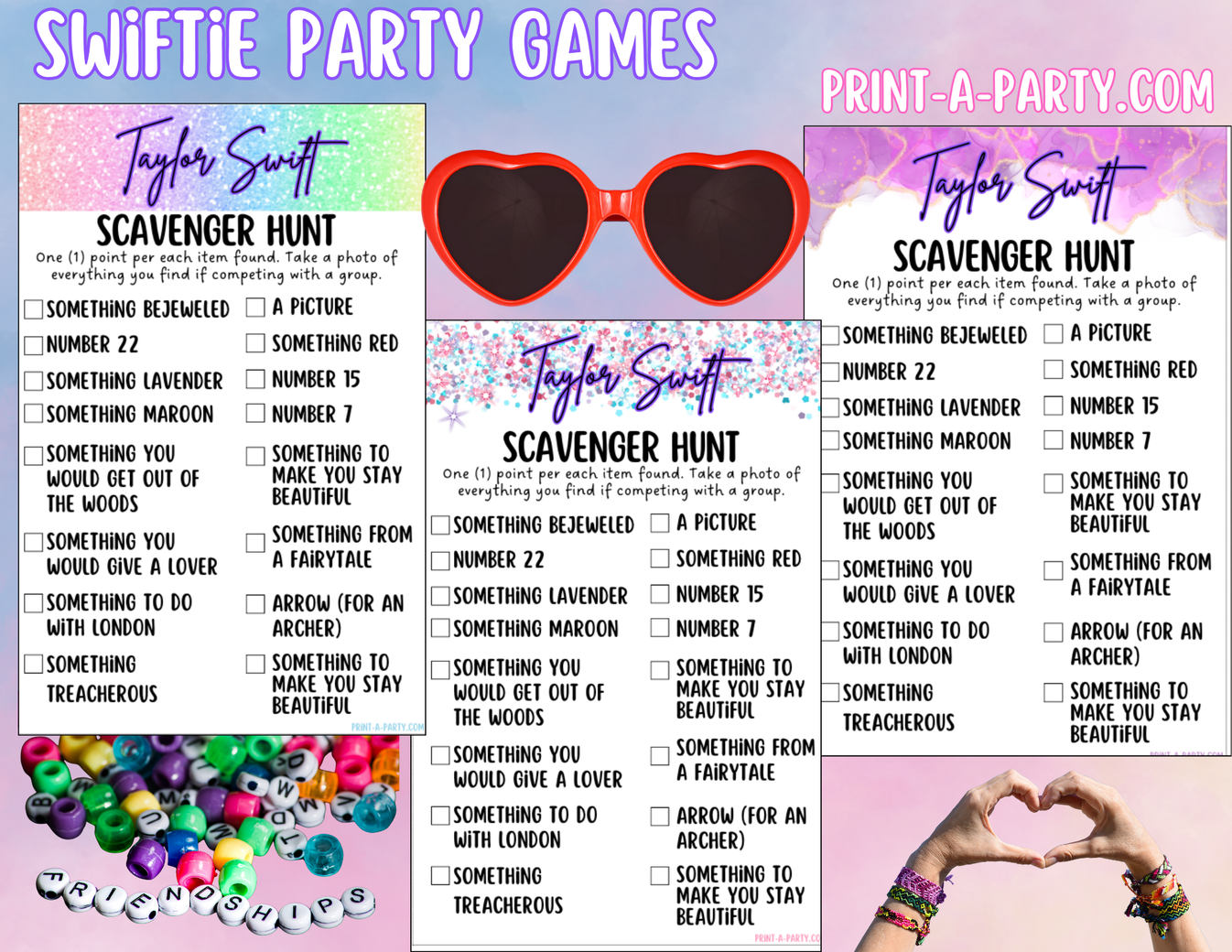 Swiftie Scavenger Hunt Printable Game – Taylor-Inspired Party Activity ...