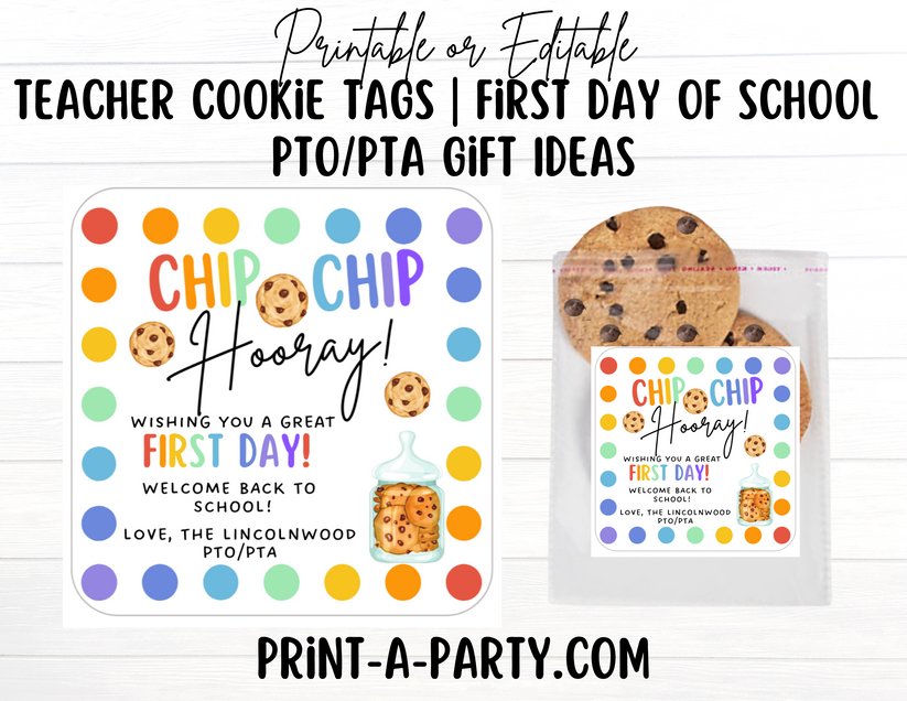GIFT TAGS | Teacher Cookie Tags | First Days of School | Teacher Appre ...