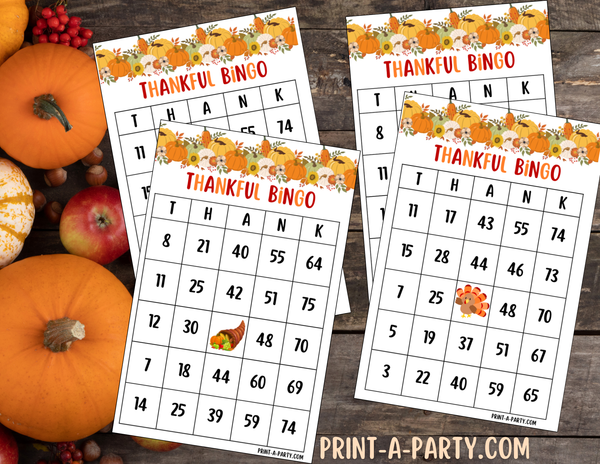 Thanksgiving Bingo Game Printable - INSTANT DOWNLOAD – PrintAParty
