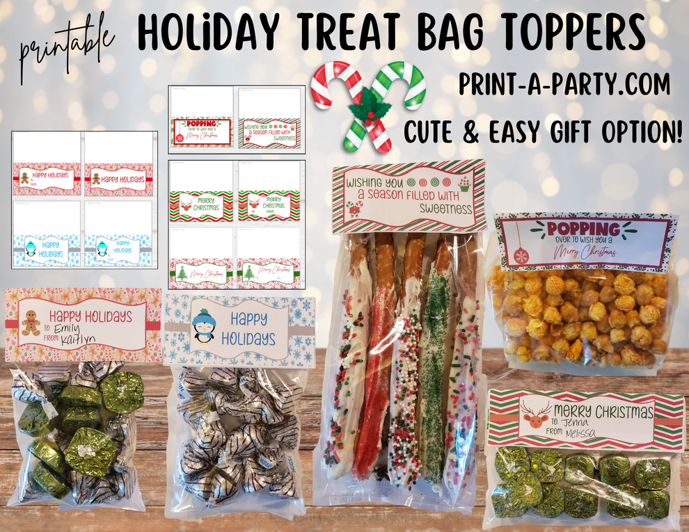 TREAT BAG TOPPERS Printable Holiday Treat Bag Toppers | Christmas Part ...