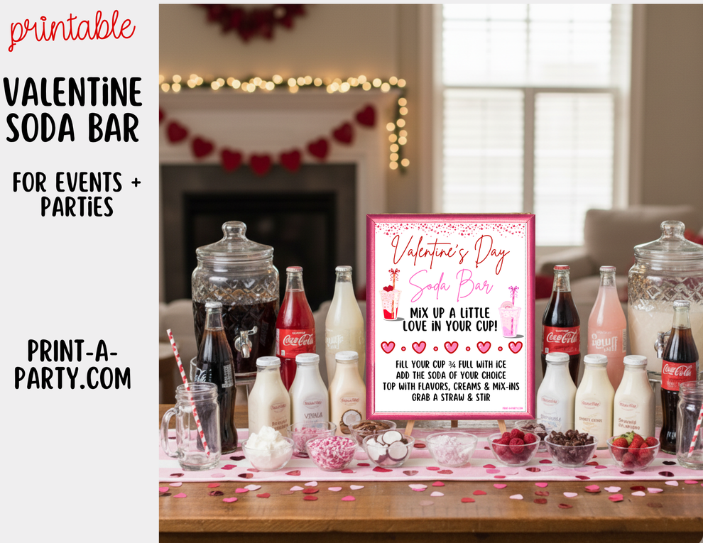 SODA BAR - Printable Valentine's Day Soda Bar Printable Kit - Dirty So ...