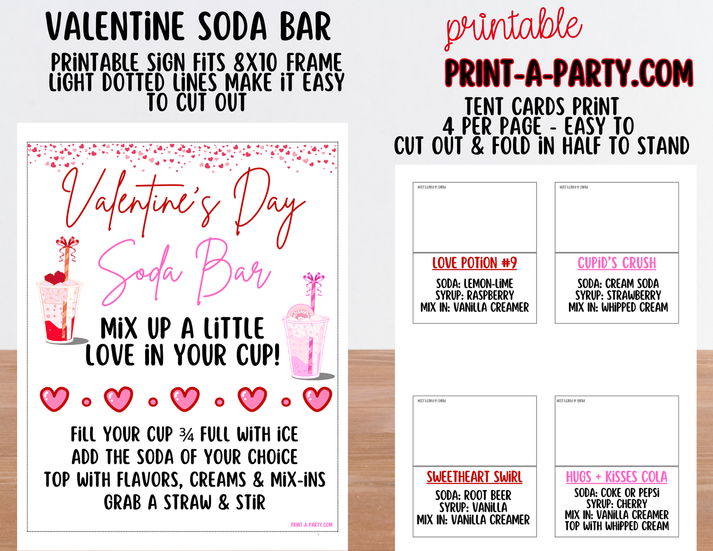 SODA BAR - Printable Valentine's Day Soda Bar Printable Kit - Dirty So ...