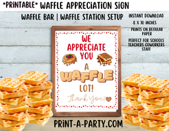 Printable Waffle Bar, Waffle Station Setup - sign - perfect for ...