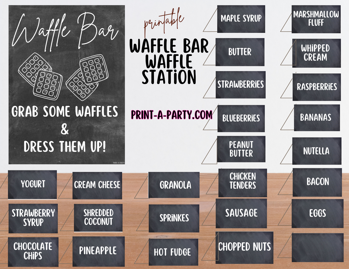 WAFFLE BAR | WAFFLE STATION Setup - Chalkboard | Waffle Bar Sign | Foo ...