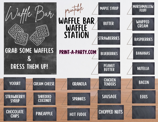 WAFFLE BAR | WAFFLE STATION Setup - Chalkboard | Waffle Bar Sign | Foo ...
