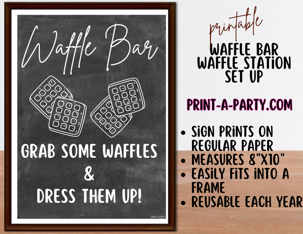 WAFFLE BAR | WAFFLE STATION Setup - Chalkboard | Waffle Bar Sign | Foo ...