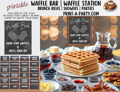 WAFFLE BAR - Printable Chalkboard Waffle Bar Sign & Topping Labels – P ...