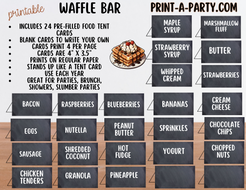 WAFFLE BAR - Printable Chalkboard Waffle Bar Sign & Topping Labels – P ...