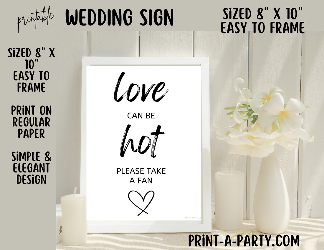Printable Outdoor Wedding Sign - Please take a Fan Sign | Love can be ...
