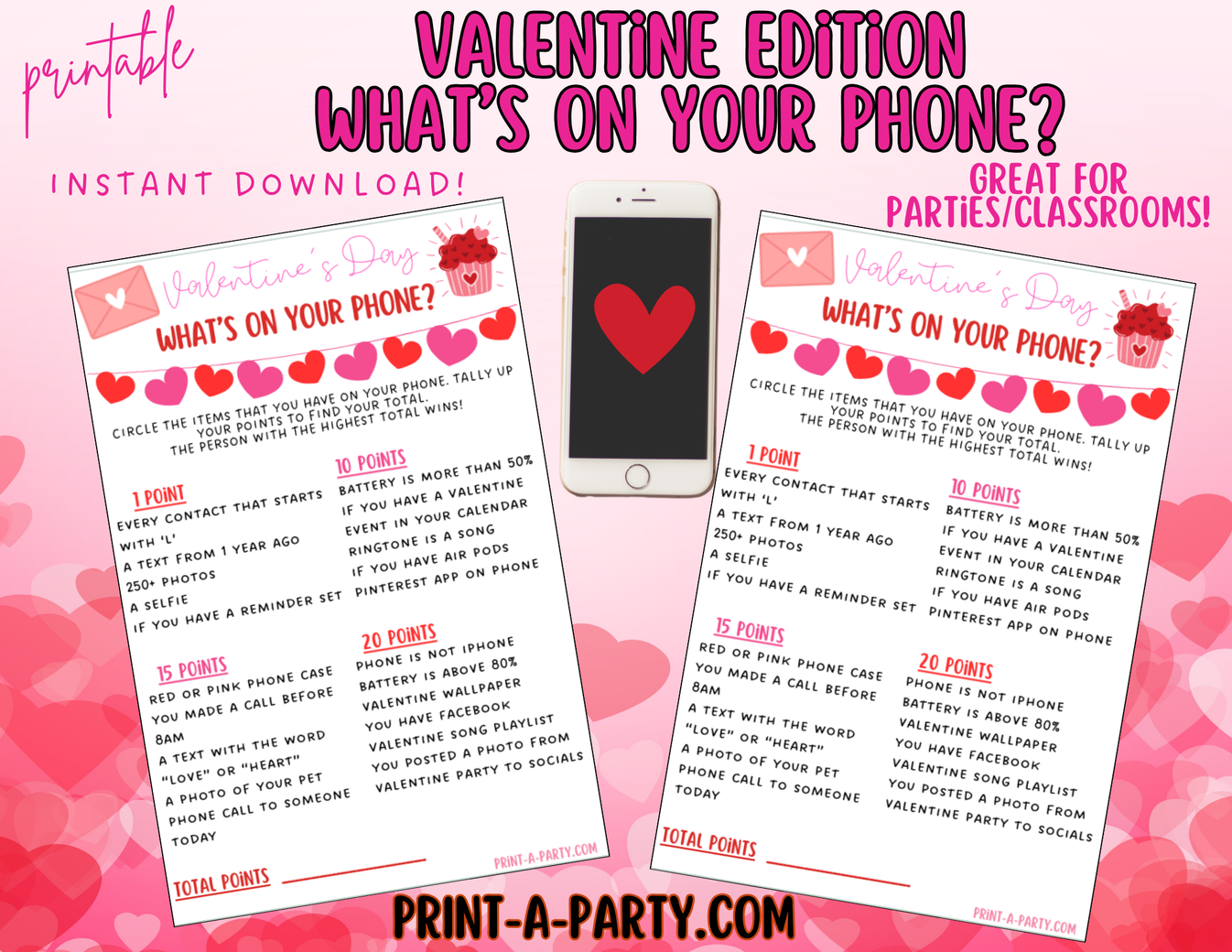 WHAT'S ON YOUR PHONE - Valentine's Day Edition | Printable and instant ...