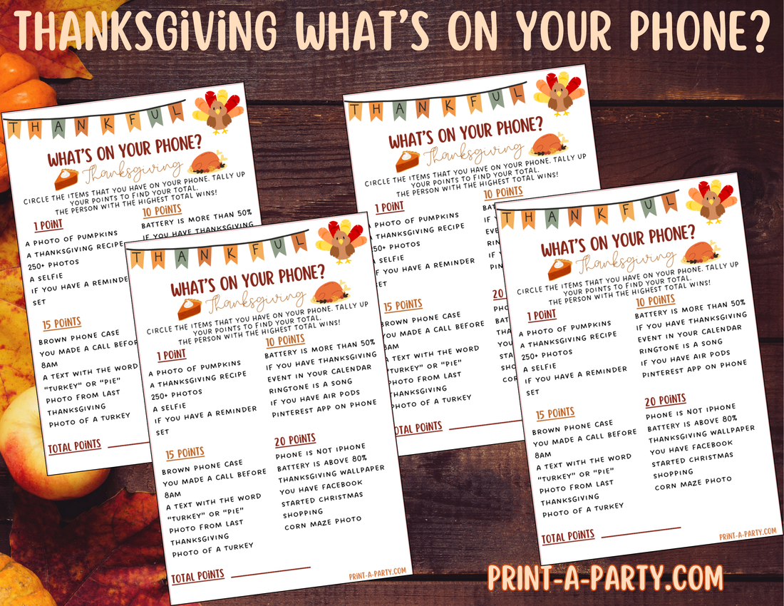 What’s On Your Phone – Thanksgiving Edition Printable Game – Fun Holid ...