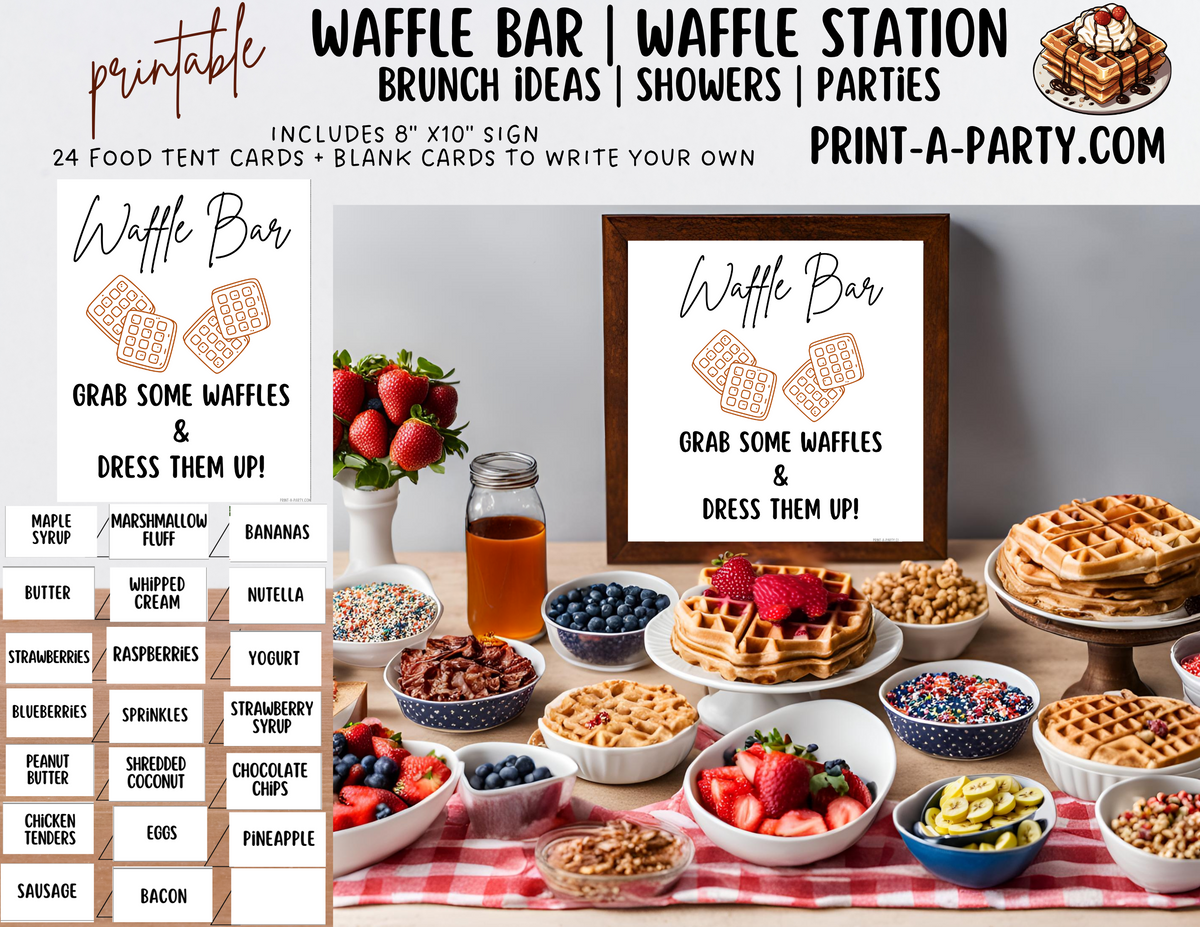 WAFFLE BAR | WAFFLE STATION Setup - White | Waffle Bar Sign | Food Sta ...