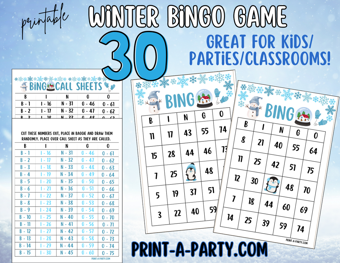 BINGO: Winter-themed Bingo Game Printable – Instant Download for Class ...