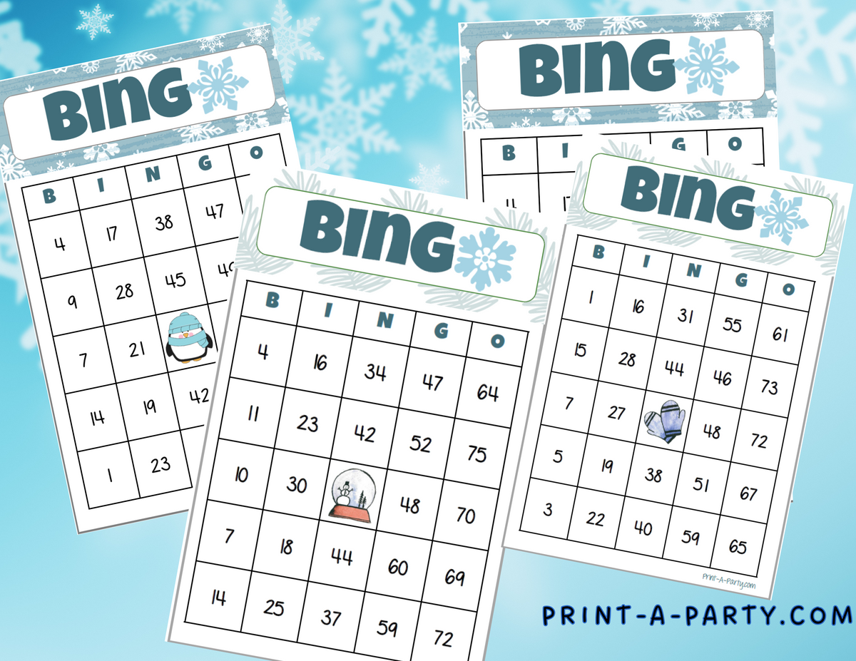 Winter Bingo Game | Penguin | Snow Globe | Printable – PrintAParty